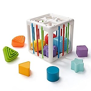 LiKee Sensory Toys Shape Sorter Baby Blocks Colorful Textured Balls Sorting Games Montessori Learning Activity for Fine Motor Skills Early Development, Infants Toddlers Kids Boys Girls 18+ Months Old