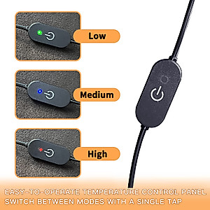 MAXCOM Foldable Heated Seat Cushion for Hips, Heating Chair Pad, 3 Temperature Settings with USB Port, Light & Portable - Office/Home Use Black