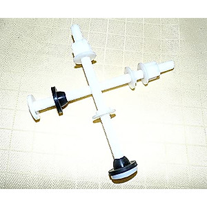 Toilet Seat Bolts, Made for Raised Toilet Seats, Two Hinge Bolts, Nylon Plastic, 6 Inch by 3/8 Inch Heavy Duty Bolts with Rubber Washers and Easy Screw Hex Nuts