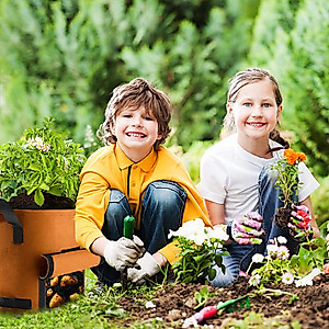 Suntee 4 Pack Potato Grow Bags 10 Gallon with Flap, Plant Grow Bags Heavy Duty Nonwoven Fabric Planter Bags Garden Vegetable Planting Pots Grow Bags for Growing Potatoes, Tomato and Fruits Outdoor