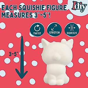 DIY Party Craft Kit Jumbo Blank Slow-Rising Squishies -12 Different 4-6" Designs -White Kawaii Sqwishy Toys for Painting, Soft Scented Stress Relief Art Crafts -Kids Holiday Birthday Activity Gift