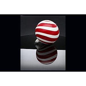 Christmas Ornaments | Made of Glass | Crafted by Hand | Peppermint Red and White Candy Style Decor | Ideal with Christmas Lights | Christmas Tree Decorations | Set 12 pcs | 2.4in (6cm) diameter