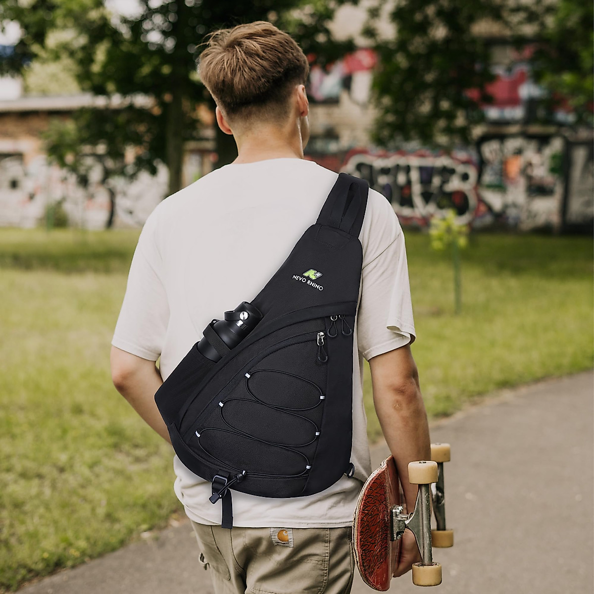 N NEVO RHINO Waterproof Sling Bag Crossbody Sling Backpack,Casual Shoulder Bag for Men,Women Hiking Daypack,Outdoor,Travel