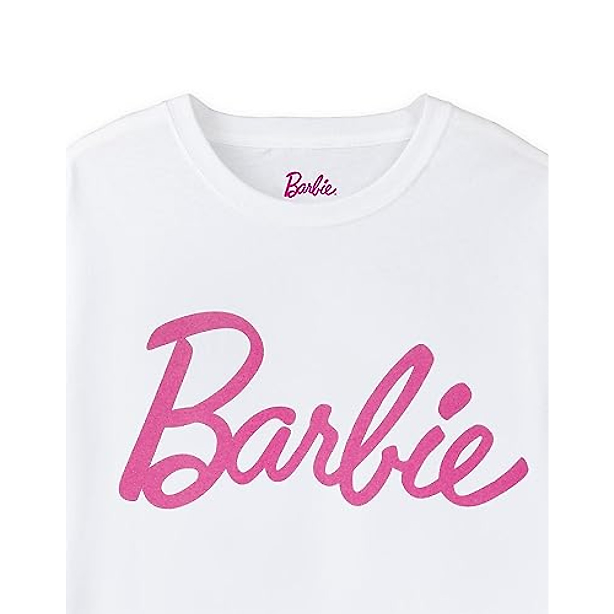 Barbie Women's White Logo Tee | Iconic Brand | Fashionable Retro Top | Comfortable Fit Movie Merchandise - X-Large