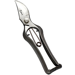 RANSHOU Japanese Pruning Shears for Gardening 8” Made in JAPAN, Professional Heavy Duty Bypass Pruners, Hand Forged Japanese Carbon Steel Blade, Spring Loaded Handle, Black
