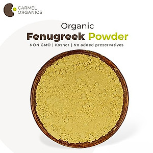 CARMEL ORGANICS Fenugreek |Methi Seeds (Powder, 8 Ounce or 0.5 Lbs)(Pack of 1) | USDA Certified Organic | Non-Gmo | No Added Preservatives | Indian Origin Fenugreek Seeds