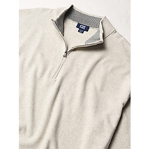 Cutter & Buck Men's Cotton-Rich Classic Lakemont Anti-Pilling Half-Zip Sweater, Oatmeal Heather, 4X-Big
