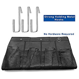 YuGtcen Over The Door Shoe Organizer, 24-Slot Hanging Shoe Holder Breathable Mesh Shoe Rack for Closet, Bedroom, Space Saving Behind Door Storage with Hooks for Shoes & Accessories (Black)