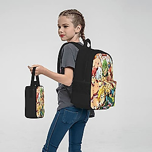 ORPJXIO Backpack 3 Piece Set The Seven Anime Deadly Sins Laptop Backpack Pencil Case Lunch Bag Combination For Travel Work Camping