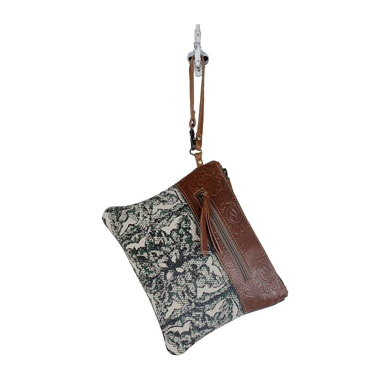 Myra Bag Hope Pouch Upcycled Cotton & Leather S-2914