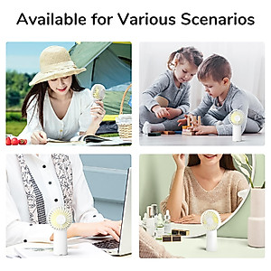 JISULIFE Handheld Fan, 4000mAh Small Portable Fan, Personal USB Rechargeable Pocket Fan [4-16H Working Time] Battery Operated Hand Fan with 3 Speeds for Outdoor/Travel, Summer Gift for Women Men-White