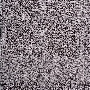 DII Basic Terry Collection Windowpane Dishtowel Set, 16x26, GraySolid, 4 Piece