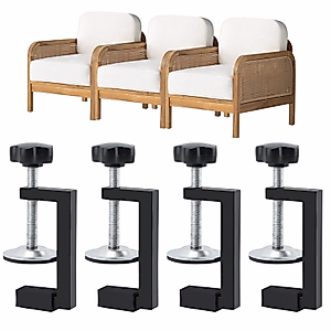 4PCS Outdoor Furniture Clips, Adjustable Patio Furniture Clips, Outdoor Furniture Clips for Wicker Sectional, Couch Connectors to Make Sectional Stay, Keep Sectional Couch Together