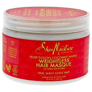 Shea Moisture Fruit Fusion Coconut Water Weightless Hair Masque, 12 Ounce (Pack of 3)