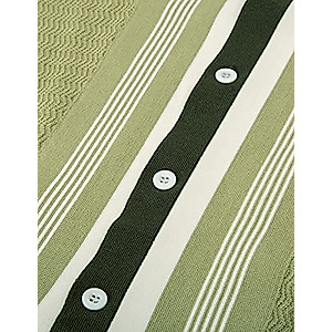 Mens 70s Shirt Short Sleeve Retro Shirts Vintage Stripe 50s Polo Tee Shirts