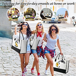 TRSODD Birthday Gifts for Women w Makeup Bag, Christmas Sunflower Gifts for Women, Can-vas Tote Bag for Women, Personalized Customized Bride Wedding Mom Gifts, Beach Bag w Inner Pocket Card Gift Box B