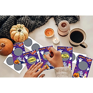 WaaHome Halloween Scratch Off Cards for Kids Adults 28 Players Ghost Scratch Off Cards for Halloween Baby Shower Birthday Party Supplies Favors Classroom Family Activities Prizes