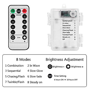 Svarog 2 Packs LED String Lights with Remote Control,Battery Operated Fairy String Lights,16ft 50LED Waterproof Copper Wire Starry Fairy Light for Bedroom Wedding Party Xmas Festival Deco(Warm White)