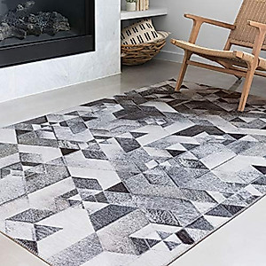 Loloi II Maddox Collection MAD-03 Grey/Ivory, Contemporary 5'-0" x 7'-6" Area Rug