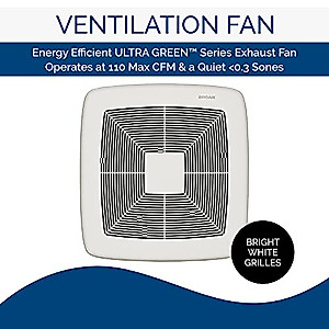 Broan-NuTone XB110 ENERGY STAR Certified Bath Fan, White, 6" Round