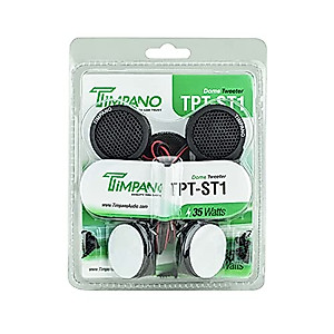 Timpano TPT-ST1 Dome Tweeter, 1 Inch Tweeter Set for Car Audio, Angle or Surface Mount Tweeters, 4 Ohm Soft Dome 150 Watts Max Power Tweeter for Pro Car Audio (Pair)