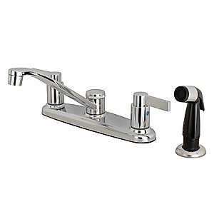Kingston Brass FB112NDL NuvoFusion 8" Centerset Kitchen Faucet, 7-5/8" in Spout Reach, Polished Chrome