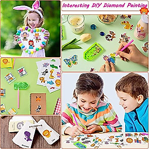 DDYUNLY 5D Diamond Painting Sticker Kits for Kids, 38 Pcs Cartoon DIY Diamond Art Animal Sticker for Girls Boys Beginner Diamond Painting Kits, Cute Digital Diamond Paint for Children