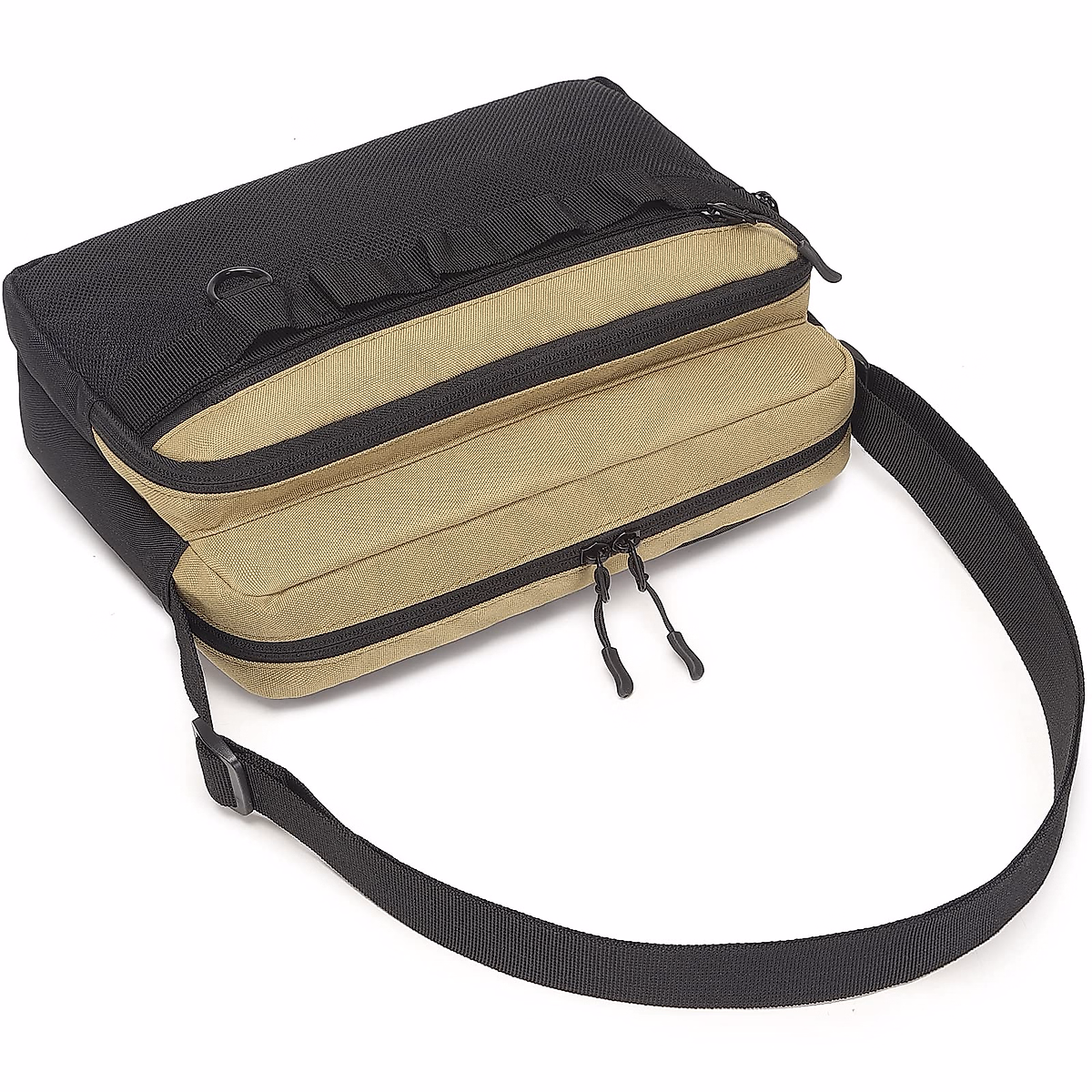 El-fmly Messenger Bag for Men Women, Multi-pocket Crossbody Shoulder Bag for Daily Use, Outdoor, Sports, Travel (Kaki)