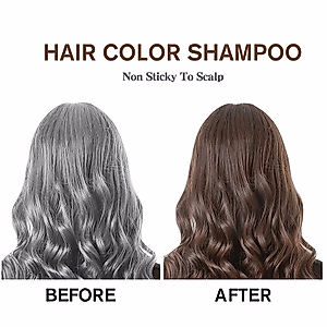 COSMTEK Meidu Dark Brown Hair Color Shampoo Permanent for Women&men,3 in 1 Instant Hair Dye Shampoo, 500ml……