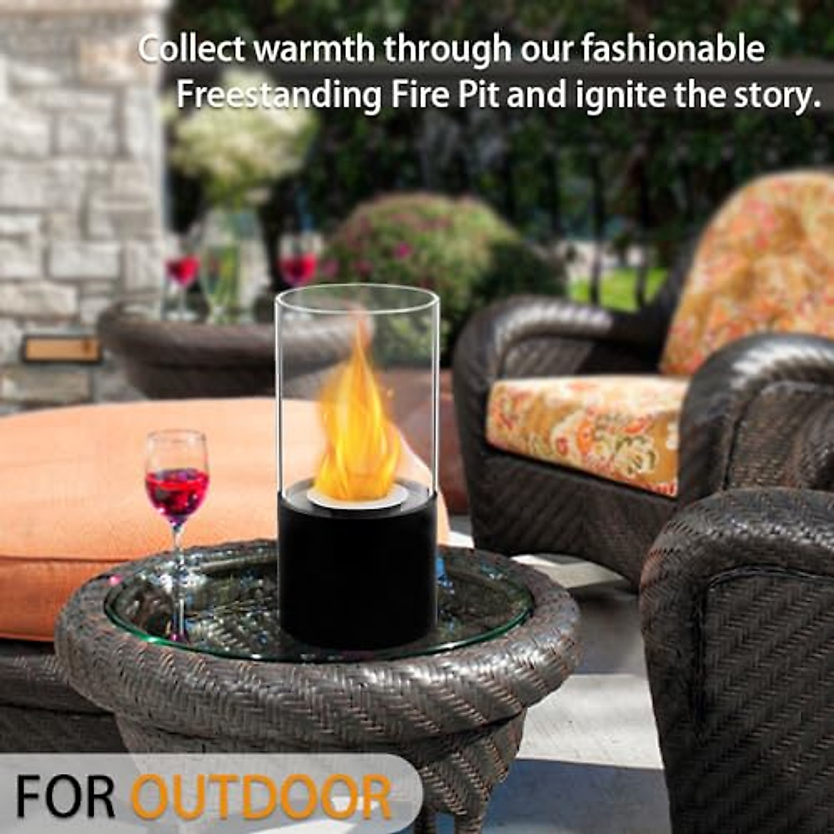 Tabletop Fire Bowl Pot Indoor Outdoor Portable Tabletop Fireplace Clean Burning Bio Ethanol fire Pit…