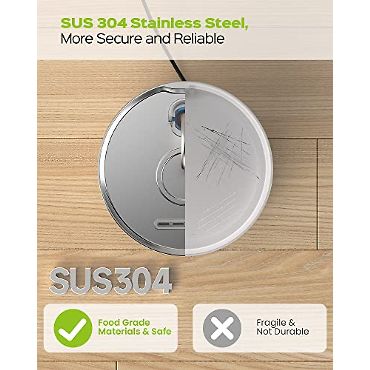 AOOGITF Cat Water Fountain, 304 Stainless Steel Pet Water Fountain, 24/7 Keep The Water Fresh, 74oz Capacity, Ultra-Quiet, No Sputter, Compact, Easy Cleaning, Suit for Pets