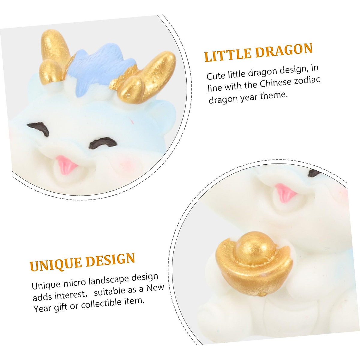 Luxshiny 6 Pcs Mini Animal Figurine Resin Dragon Mascot Doll Adorable Dragon Decor Desktop Dragon Decor