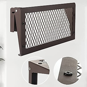 Sedesbon Floating Shelves Set of 2, Metal Shelves, Wall Mounted Shelves, Metal Panels, Folding, for Living Room, Kitchen, Bathroom, Garage, Brown with Hooks.