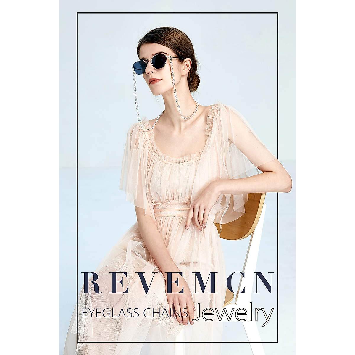 REVEMCN Crystal Beaded Eyeglass Chain Face Mask Holder Chain Necklace Mask Lanyard Glasses Strap for Women Sunglasses Chains (Pink & Purple)