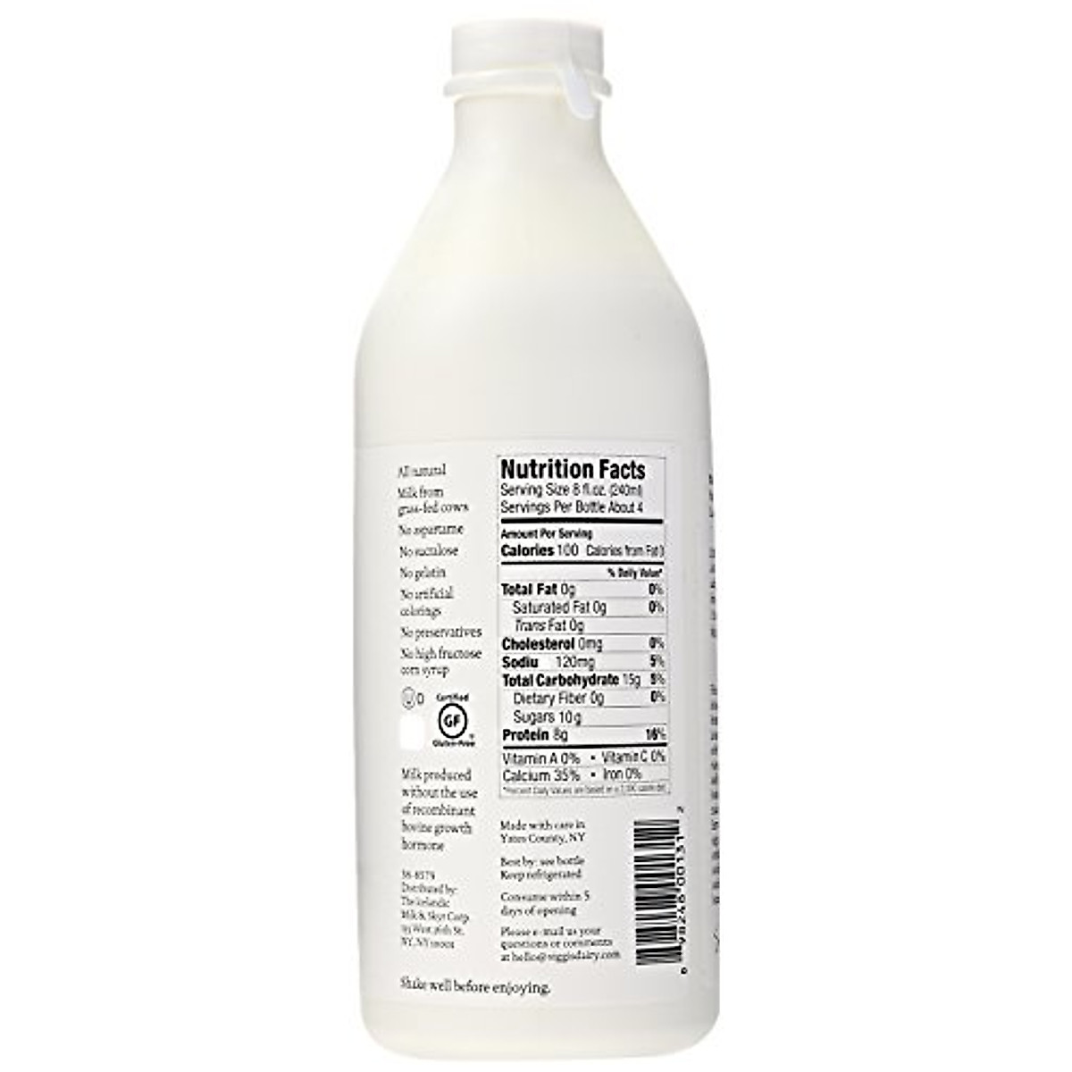 siggi’s® Drinkable Nonfat Yogurt Filmjölk, Plain, 32 oz. – Only 2 Ingredients, 0% Milkfat