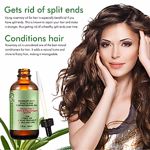 Rosemary Essential Oil (2 fl oz),Rosemary Oil for Hair Growth & Skin Care,Dry Scalp Treatment, Hair Growth Serum for Hair,Organic Hair Oil