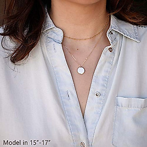 MEVECCO Gold Layered Necklace,18K Gold Disc/Circle Bead Chain Dainty Elegant Simple Layer Necklace for Women