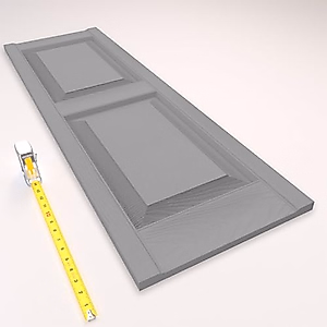 Ekena Millwork Lifetime Vinyl LP2S12X05500PG Standard Two Equal Panel Vinyls, Raised Panel Vinyl Shutters, w/Installation Shutter-Lok's & Matching Screws (Per Pair), 12"W x 55"H, Paintable