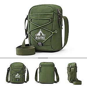 G4Free Small Crossbody Bag RFID Side Shoulder Cell Phone Bag Mini Wallet Purse For Men, Women(Army Green)