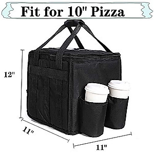 OGEFOTED Large Insulated Food Delivery Bag with Cup Holders, Foldable Heavy Duty Food Warmer Grocery Bag for Camping Catering Restaurants