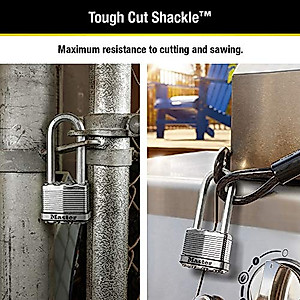 Master Lock M5XTLJ Magnum Heavy Duty Outdoor Padlock with Key, 2 Pack Keyed-Alike,Silver