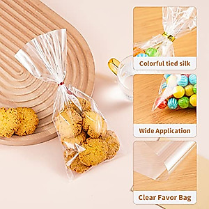 Nistar 200PCS 4x9 Inch Cookie Bags With Twist Ties, Cello Treat Bags Party Favor Bags Clear Cellophane Bags Small Candy Cookie Bags Plastic Goodie Bags for DonutsBakery,Birthday,Wedding,Gift Wrapping