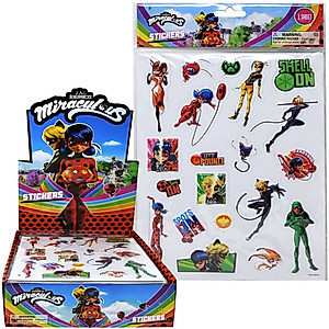Miraculous Ladybug 1 Reusable Puffy Sticker Sheet, Personalize and Decorate with Ladybug and Cat Noir, Cute Stickers for Girls and Boys