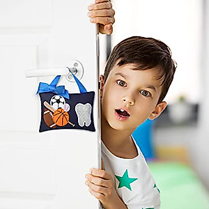 Tooth Fairy Pillow with Pocket Kids Lost Tooth Pillow for Tooth Fairy Tooth Pillow Tooth Keepsake Pouch Tooth Fairy Gifts for Girl and Boy Children Lost Tooth, 3.9 x 5.9 Inches(Ball Style)