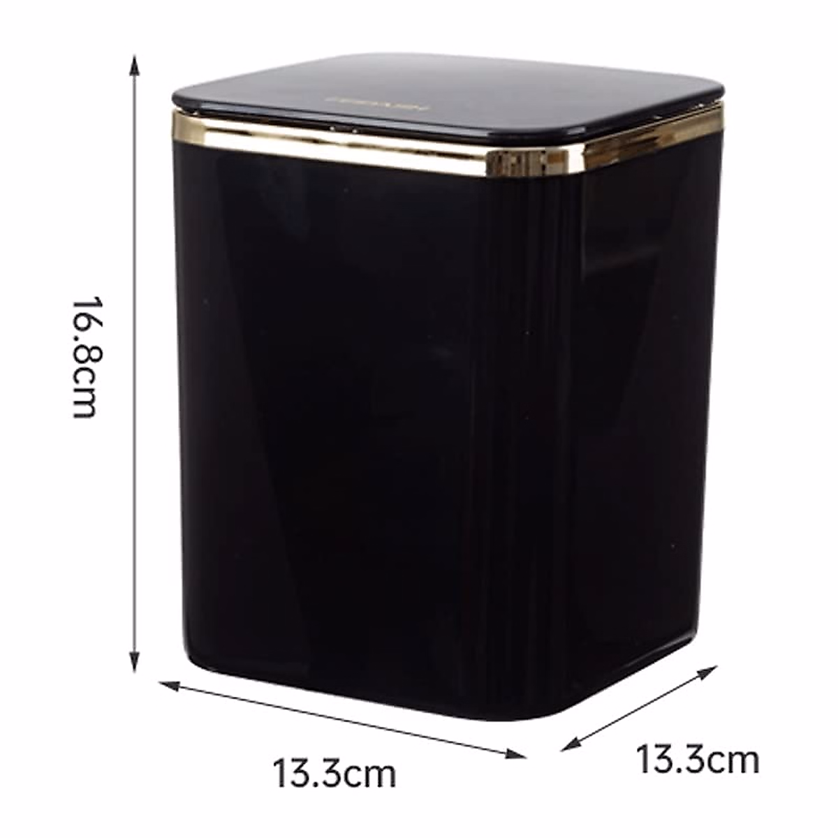 UXZDX Golden Desktop Trash Can Bedroom Kitchen Office Mini Table Trash Bin with Press Cover ( Color : D , Size : 16.8*13.3cm )