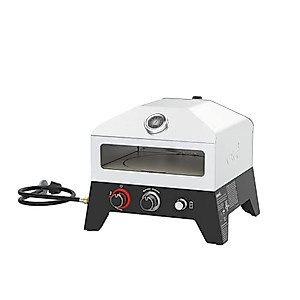 Nexgrill 12 in. Outdoor Gas Pizza Oven Portable Propane Pizza Grilling Stove, Easy Rotation System, Outdoor Kitchen, 15000BTUs, 182 sq. in. cooking space, Rear Access Smoker Box, Portable, 820-0084B