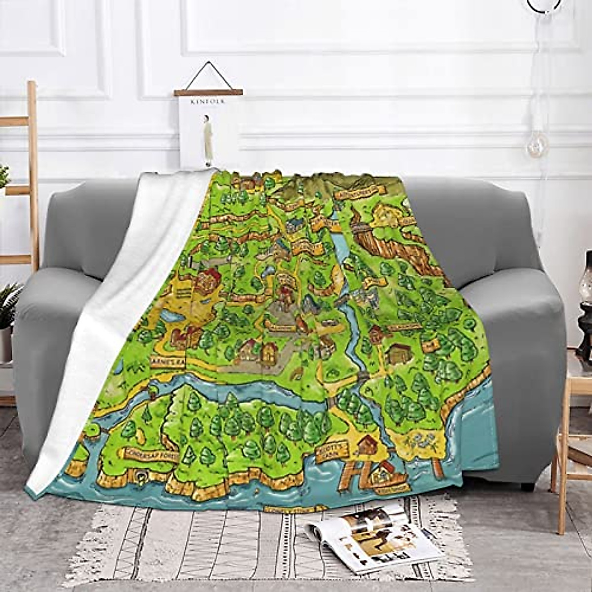 Stardew Valley Map Ultra-Soft Micro Fleece Blanket Ultra Soft Micro Fleece Blanket Cozy Warm Throw Blanket Suitable for All Living Rooms Bedrooms Sofa