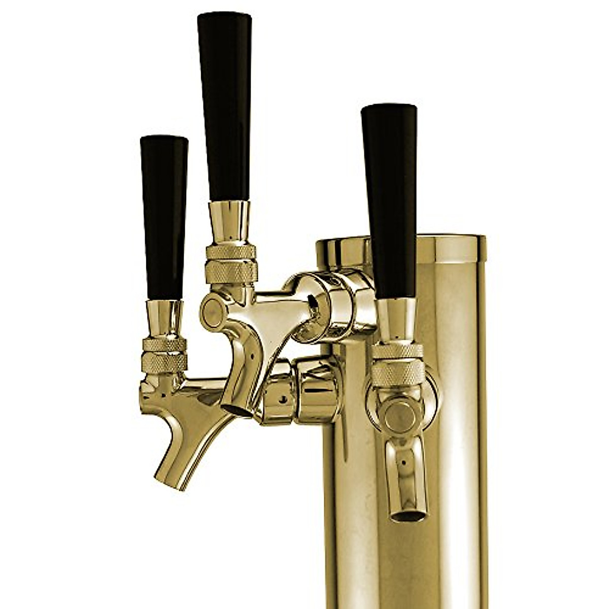 Bev Rite CT33B Draft Beer Dispensing Tower, 3 Faucet, Polished Brass