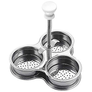 3 Cups Egg Poacher,Poached Egg Maker Stainless Steel Egg Poaching Pan For Frying Eggs and Egg Mcmuffins Egg For Breakfast