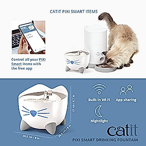 Catit PIXI Smart Water Fountain – Automatic Cat Drinking Fountain with UV-C Clarifier Light and App Support